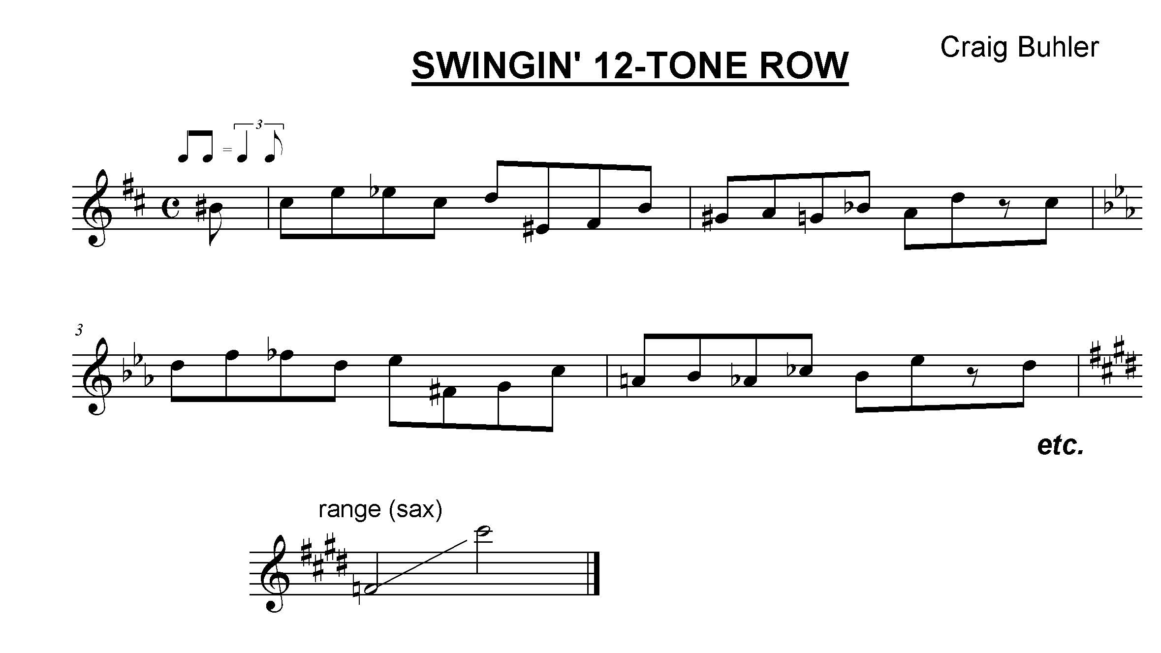 SWINGIN 12 TONE ROW – CRAIG BUHLER JAZZ